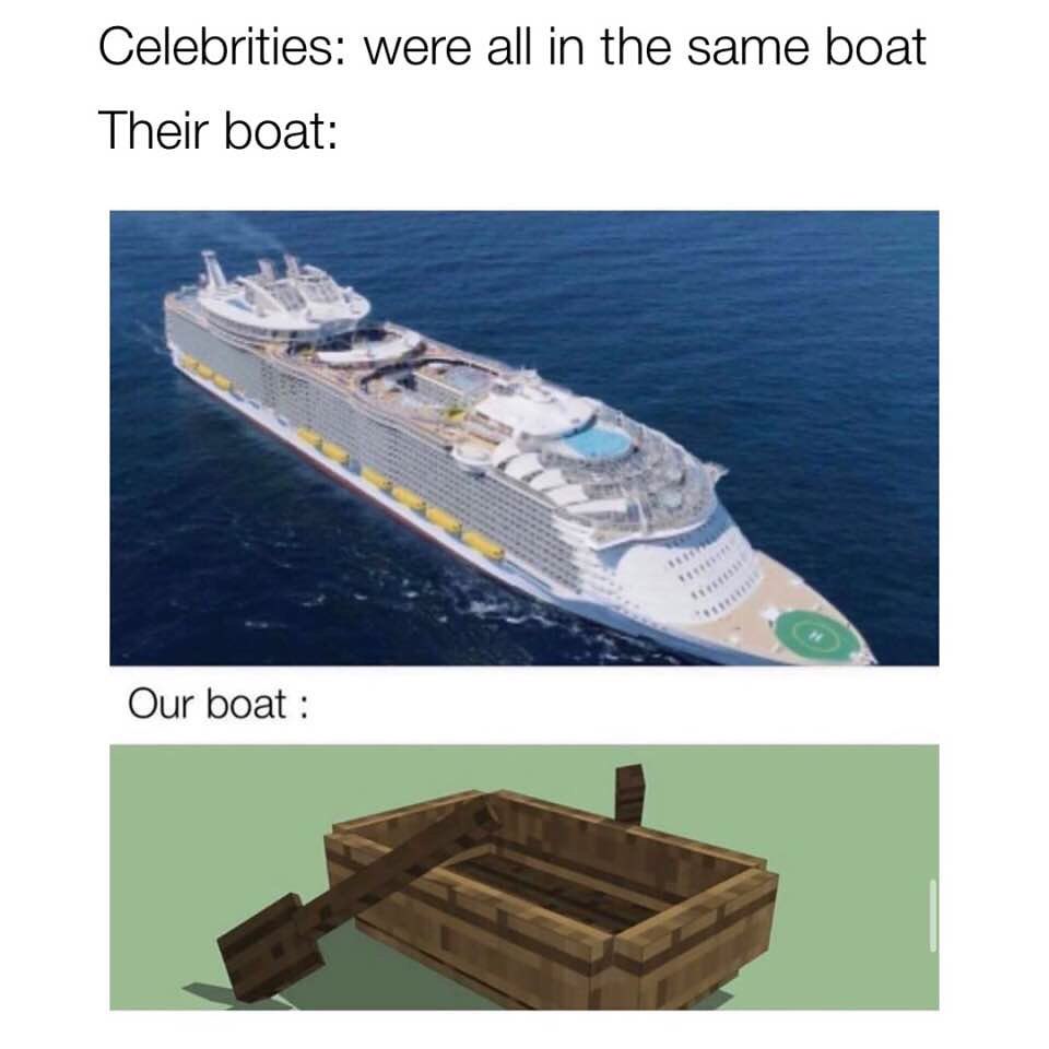Celebrities Were All In The Same Boat Their Boat Our Boat Funny