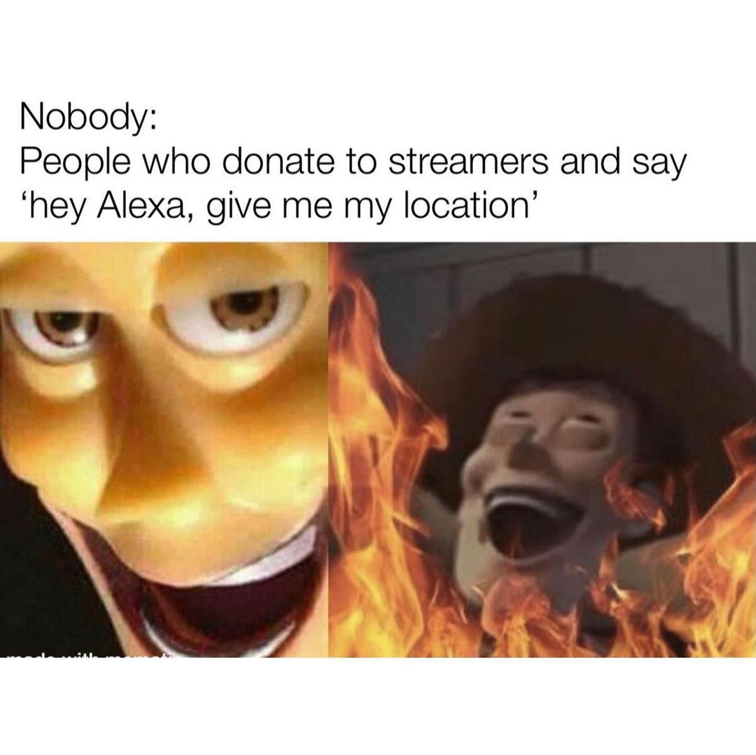 Nobody People Who Donate To Streamers And Say hey Alexa Give Me My Nobody People Who Donate To Streamers And Say hey Alexa Give Me My