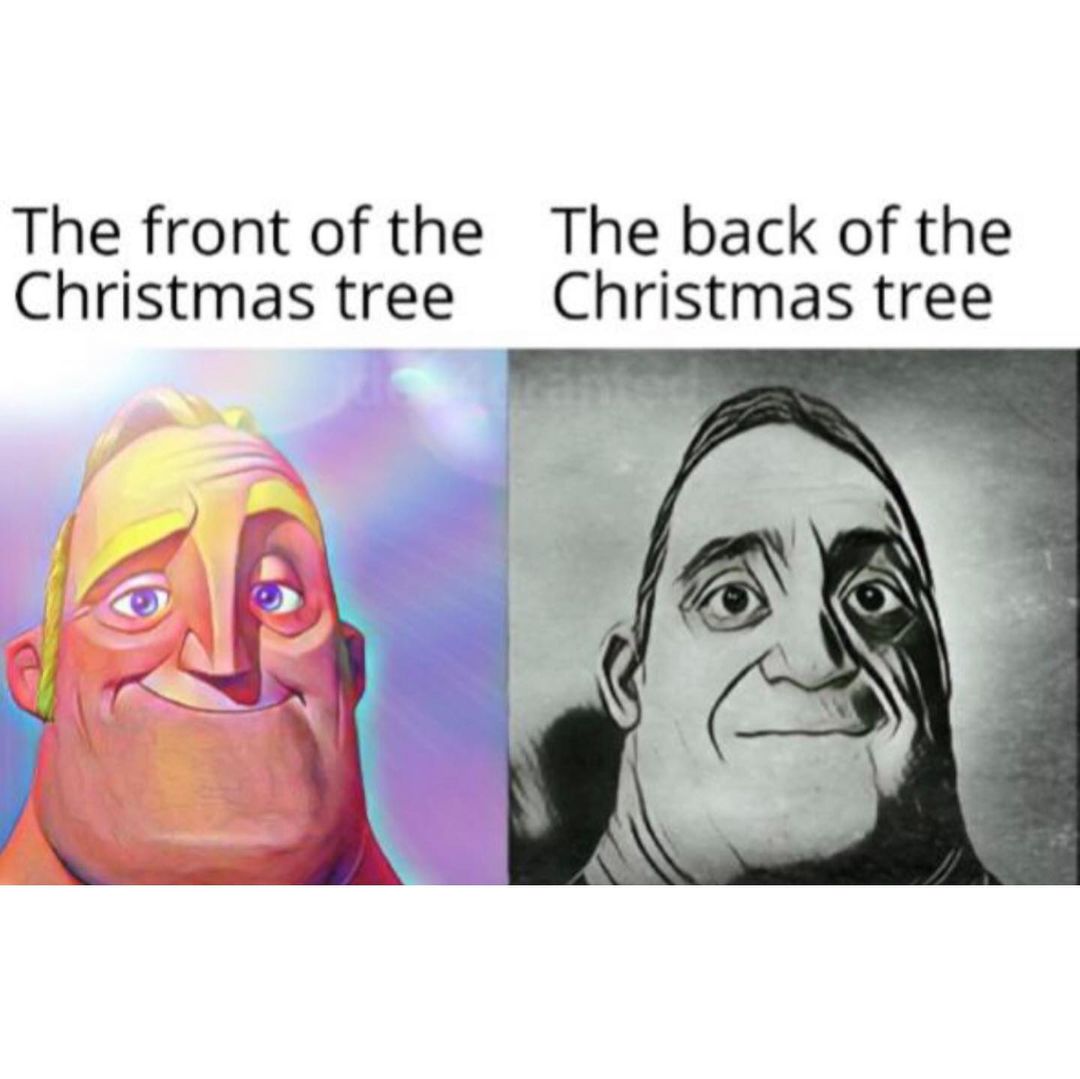 The Front Of The Christmas Tree The Back Of The Christmas Tree Funny