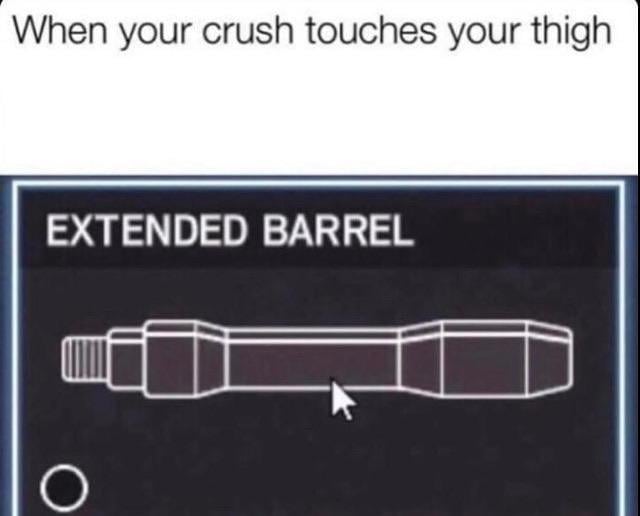 When Your Crush Touches Your Thigh Extended Barrel Funny