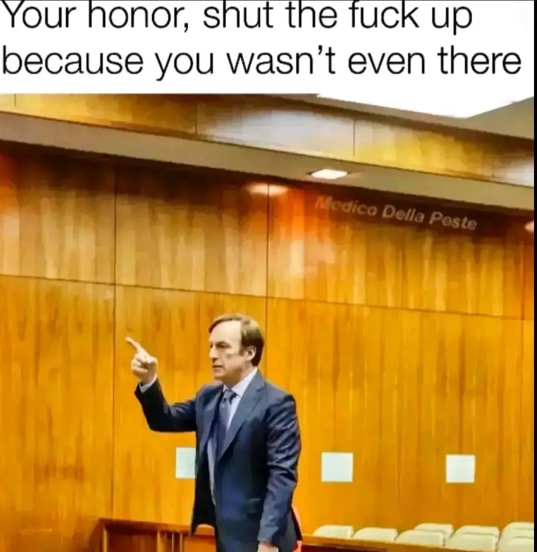Your Honor Shut The Fuck Up Because You Wasn t Even There Funny